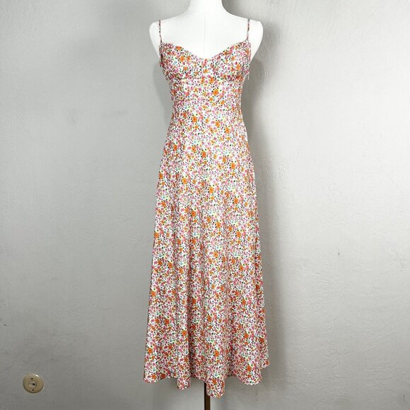 Princess Polly | Dresses | Princess Polly Amara Midi Dress Orange Multi ...